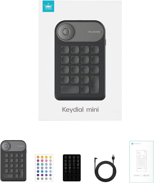 HUION Keydial Mini Bluetooth Programmable Keypad with Dial 5 Keys Anti ...