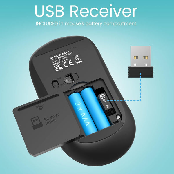 Wireless Keyboard and Mouse Combo, Lovaky 2.4G Full-Sized Ergonomic Ke ...