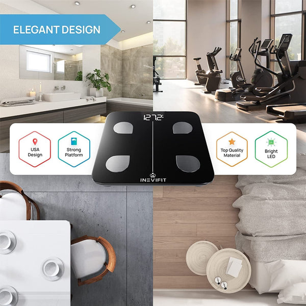 INEVIFIT Smart Body Fat Scale, Highly Accurate Bluetooth Digital Bathr ...